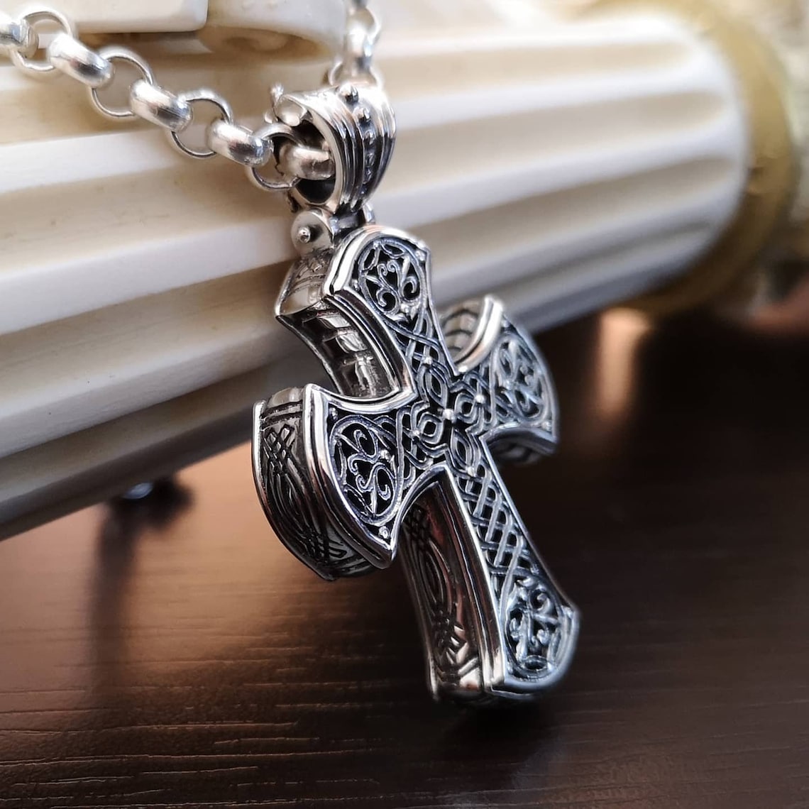 Handcrafted Sterling Silver Cross Pendant, Byzantine Design, Odin,greek ...