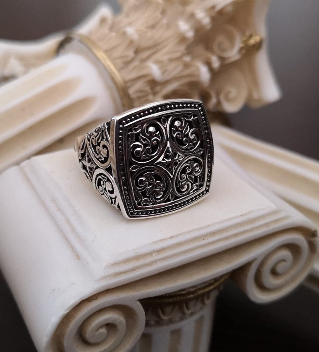 Cross Ring, Byzantine Design, Embossed Cross Ring, Statement Rings ...
