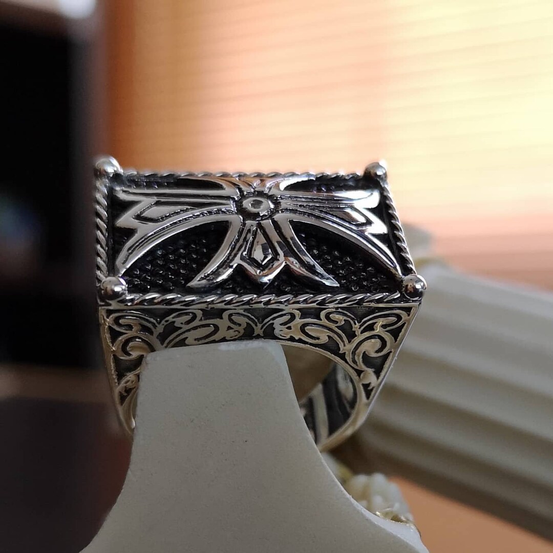 Embossed Ring, Embossed Cross, Byzantine Design, Cross Ring, Statement ...