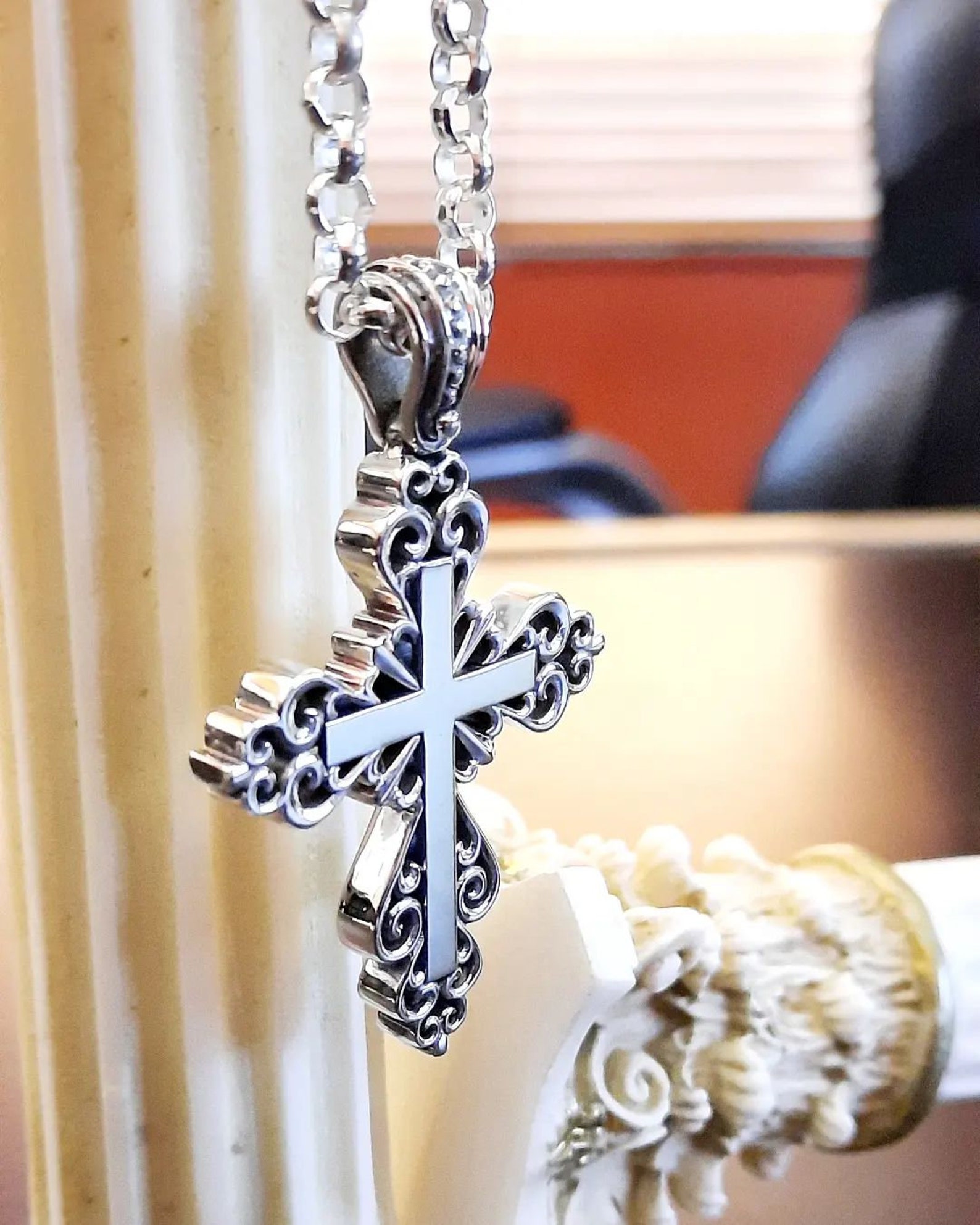 Sterling Silver Byzantine Pendant - Handcrafted Orthodox Design, 925 ...