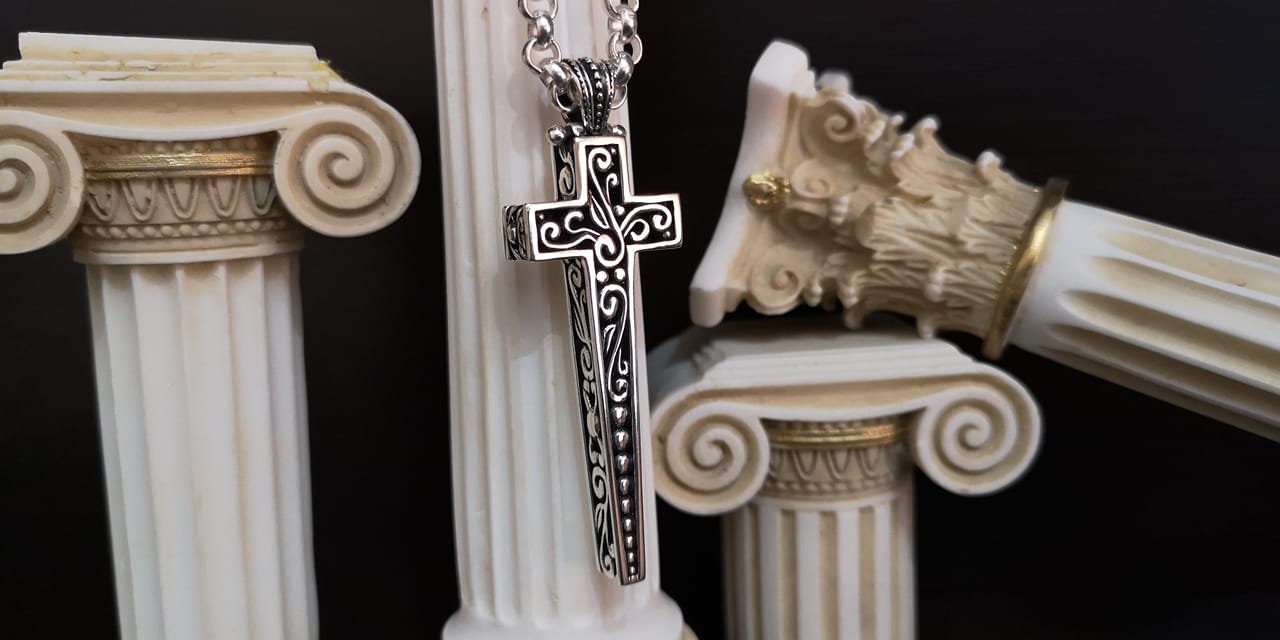 Handcrafted sterling silver cross pendant Byzantine design | Etsy
