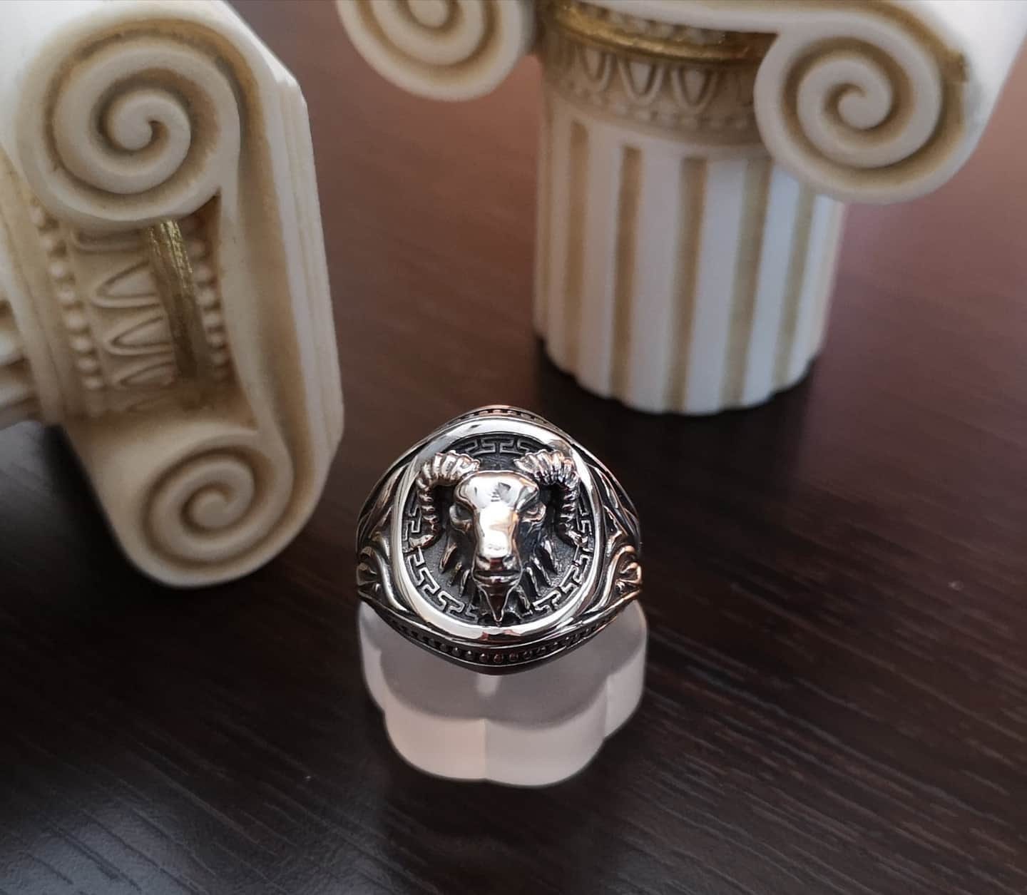 Head sheep ring King Medallion Stylish Ring Good Luck Ring | Etsy