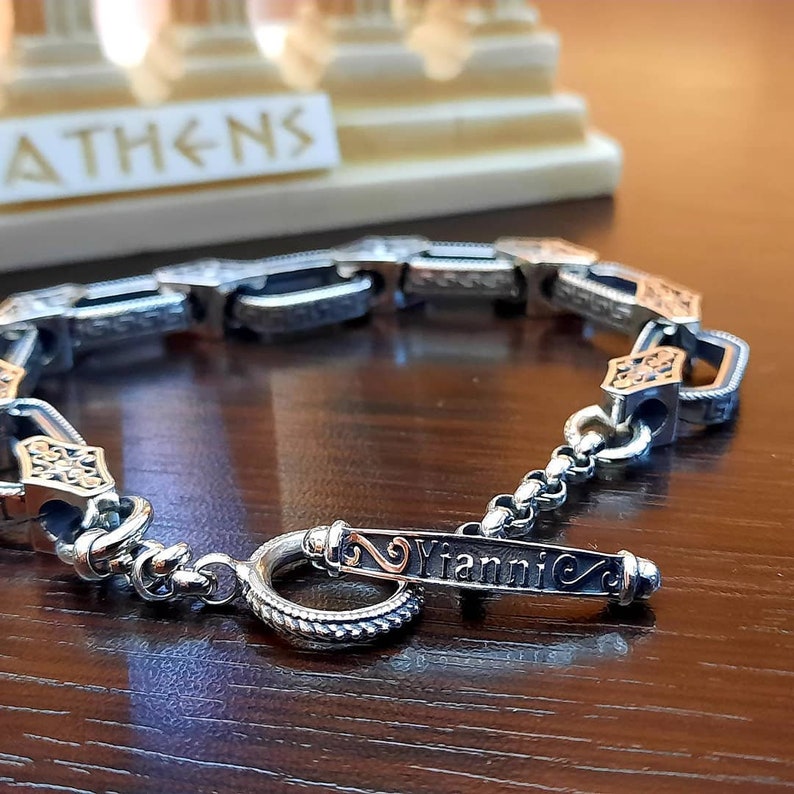 Ancient Greek Design, Handcrafted, Sterling Silver Bracelet With ...