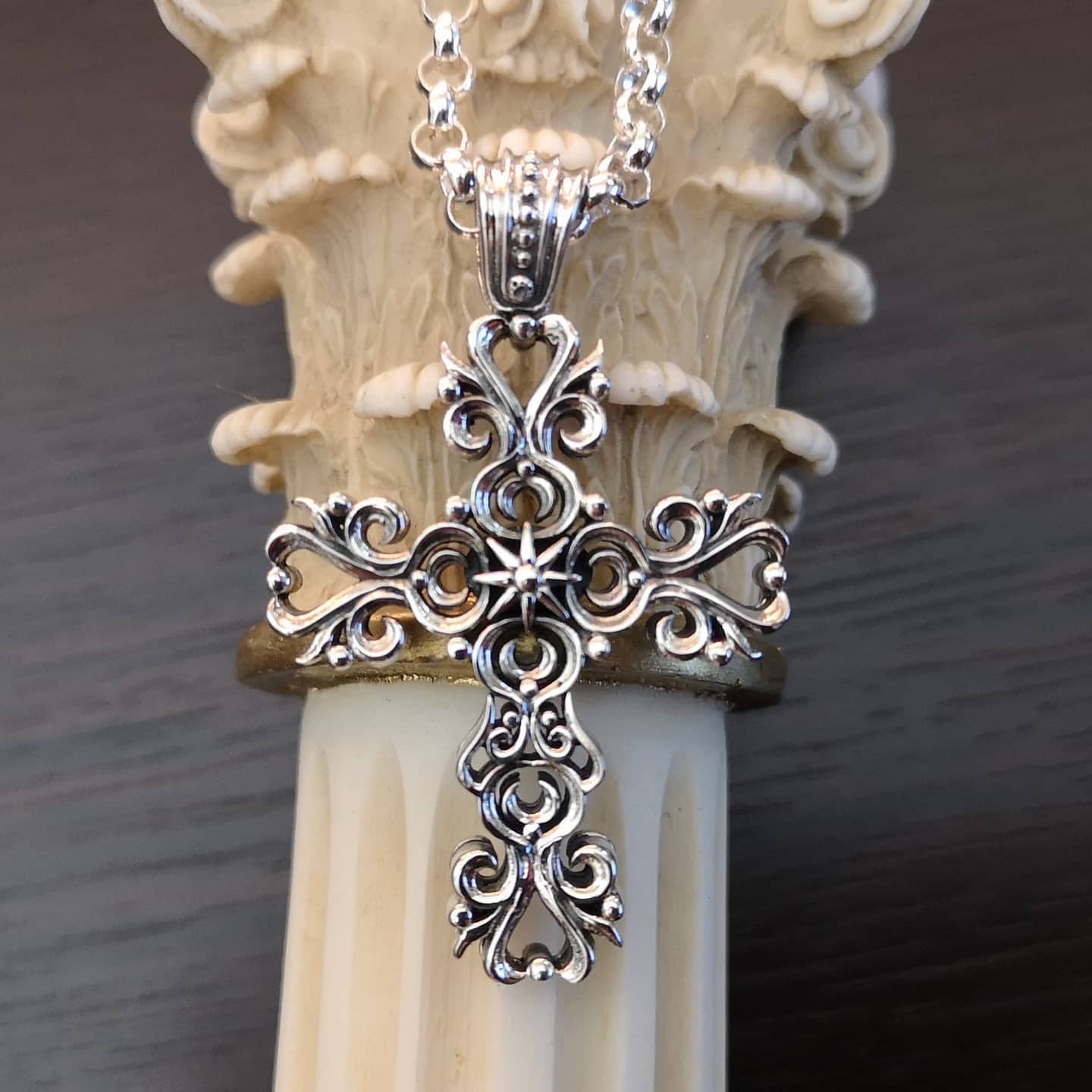 Handcrafted sterling silver cross pendant Byzantine design | Etsy