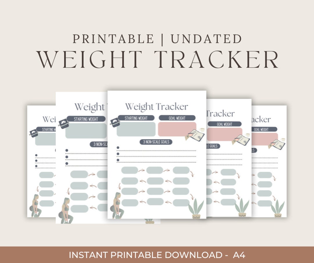 Printable Weight Tracker & Goal Sheet - Etsy