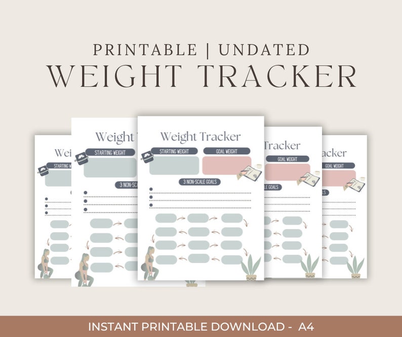 Printable Weight Tracker & Goal Sheet - Etsy