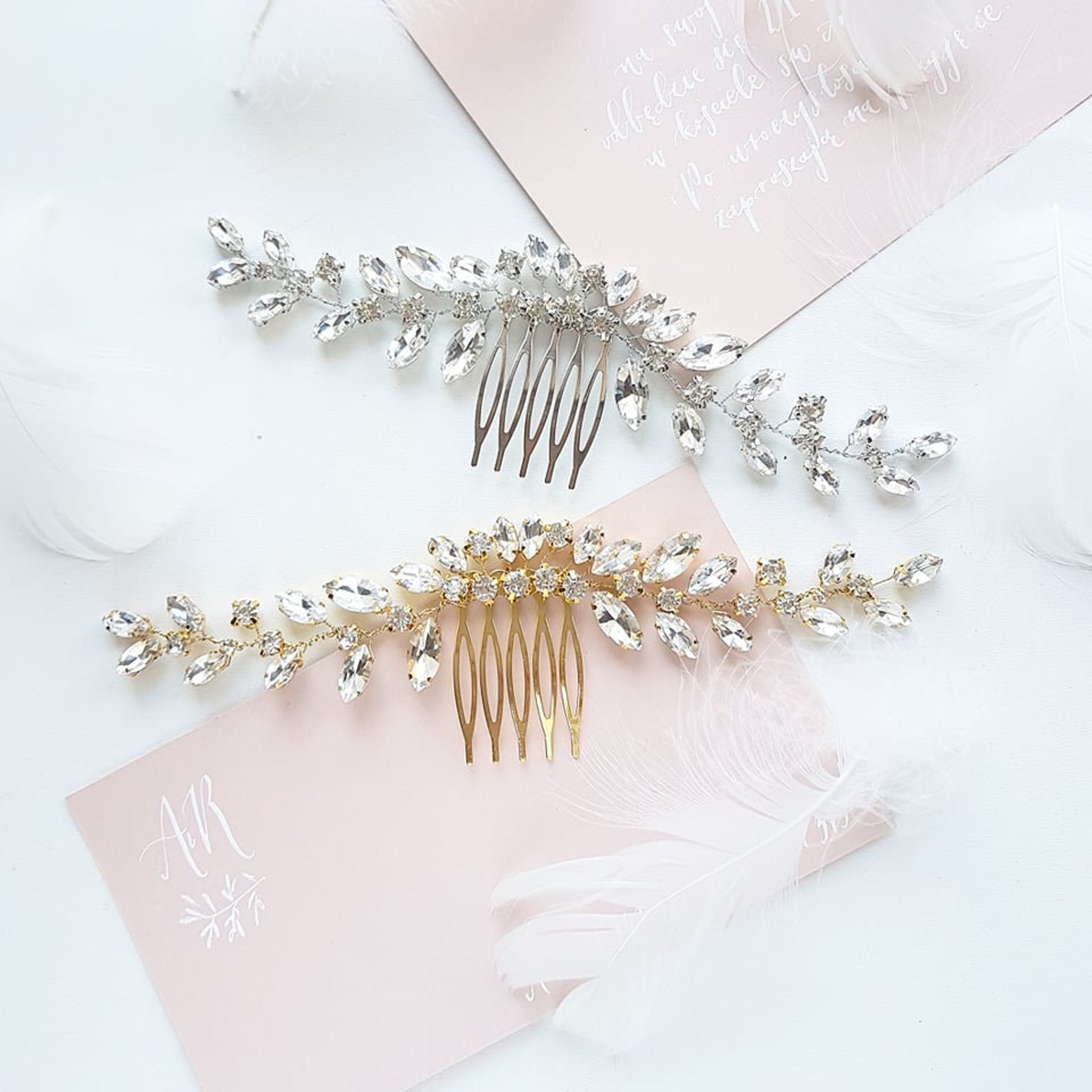 Gold Wedding Hair Comb for Brides Gold Rhinestone Crystal - Etsy