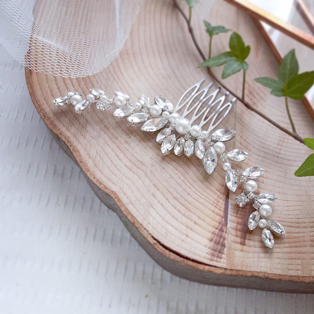 Crystal Pearl Wedding Hair Comb for Bride, Wedding Crystal Pearls ...