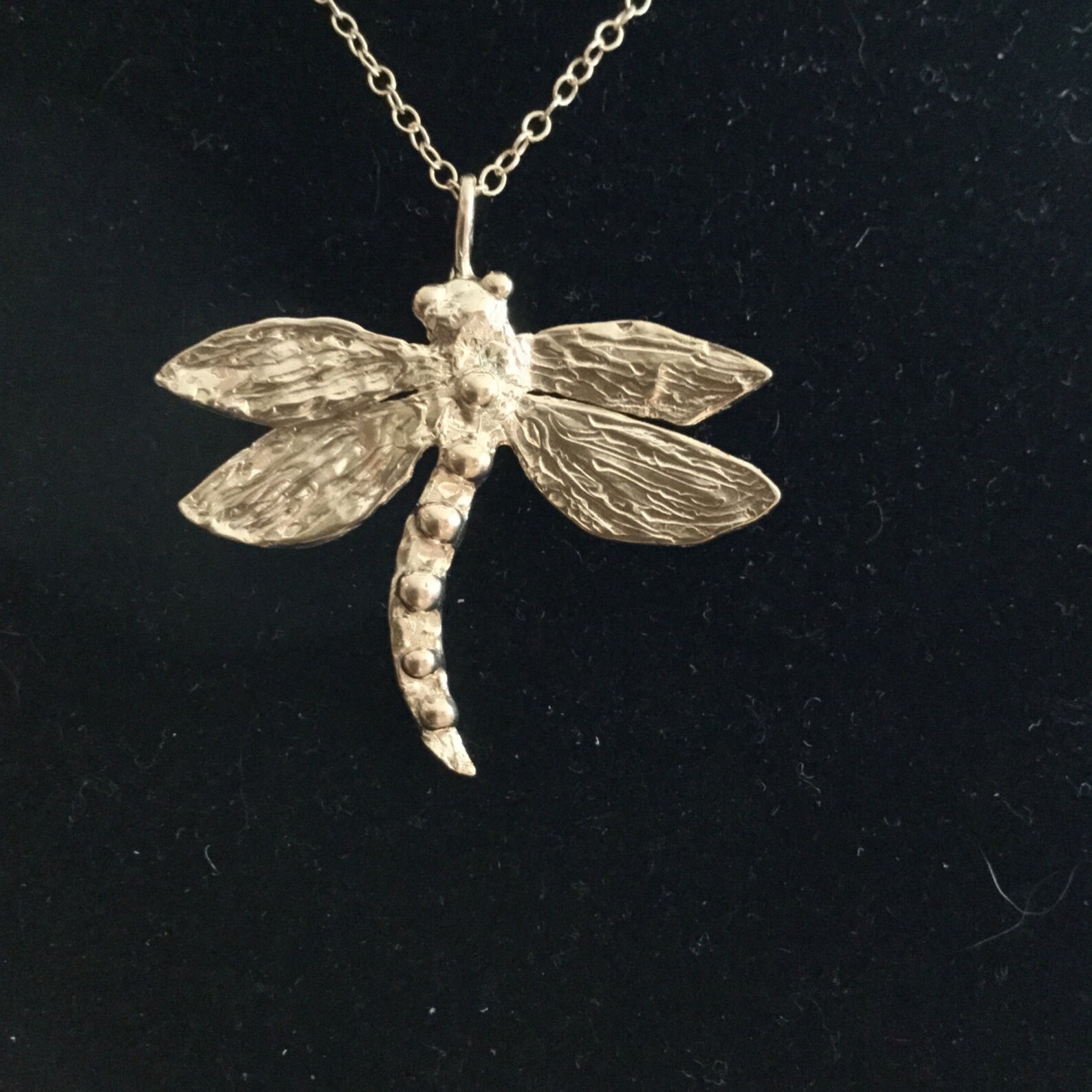 Stunning Dragonfly Necklace: Gold Bronze 16 Gold Filled Cable Chain - Etsy