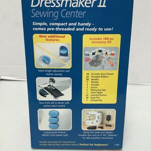 Dressmaker 11 Sewing Center Portable Sewing Machine and Accessory Kit ...