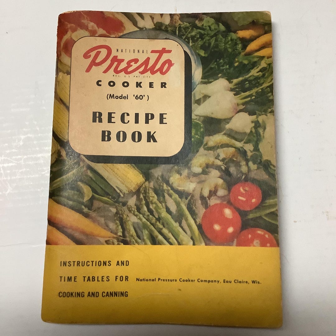 Vintage Presto Cooker (model 60) Recipe Book - Etsy