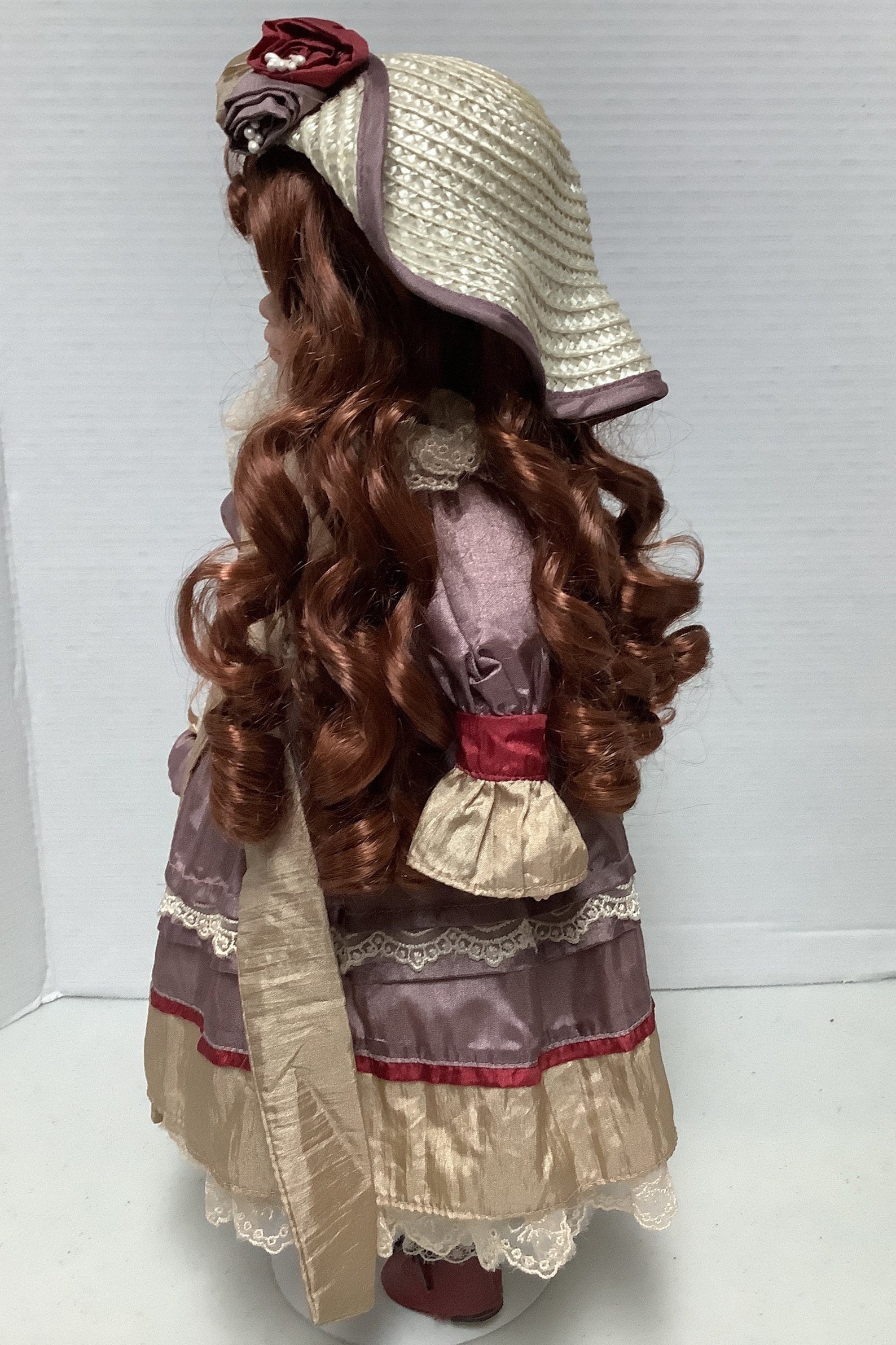 16 Porcelain Doll Long Red Curly Hair Brown Eyes - Etsy