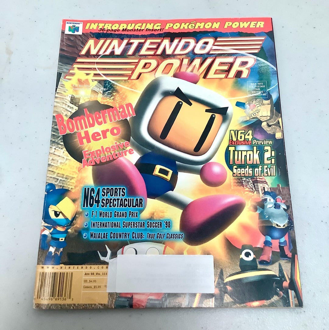 Nintendo Power Magazine Bomberman Hero Vol. 111 With Poster - No ...