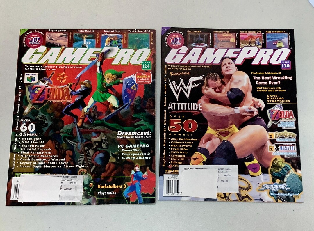 Lot of 2 Vintage Gamepro Magazines From 1999: January 1999 (#124 With ...