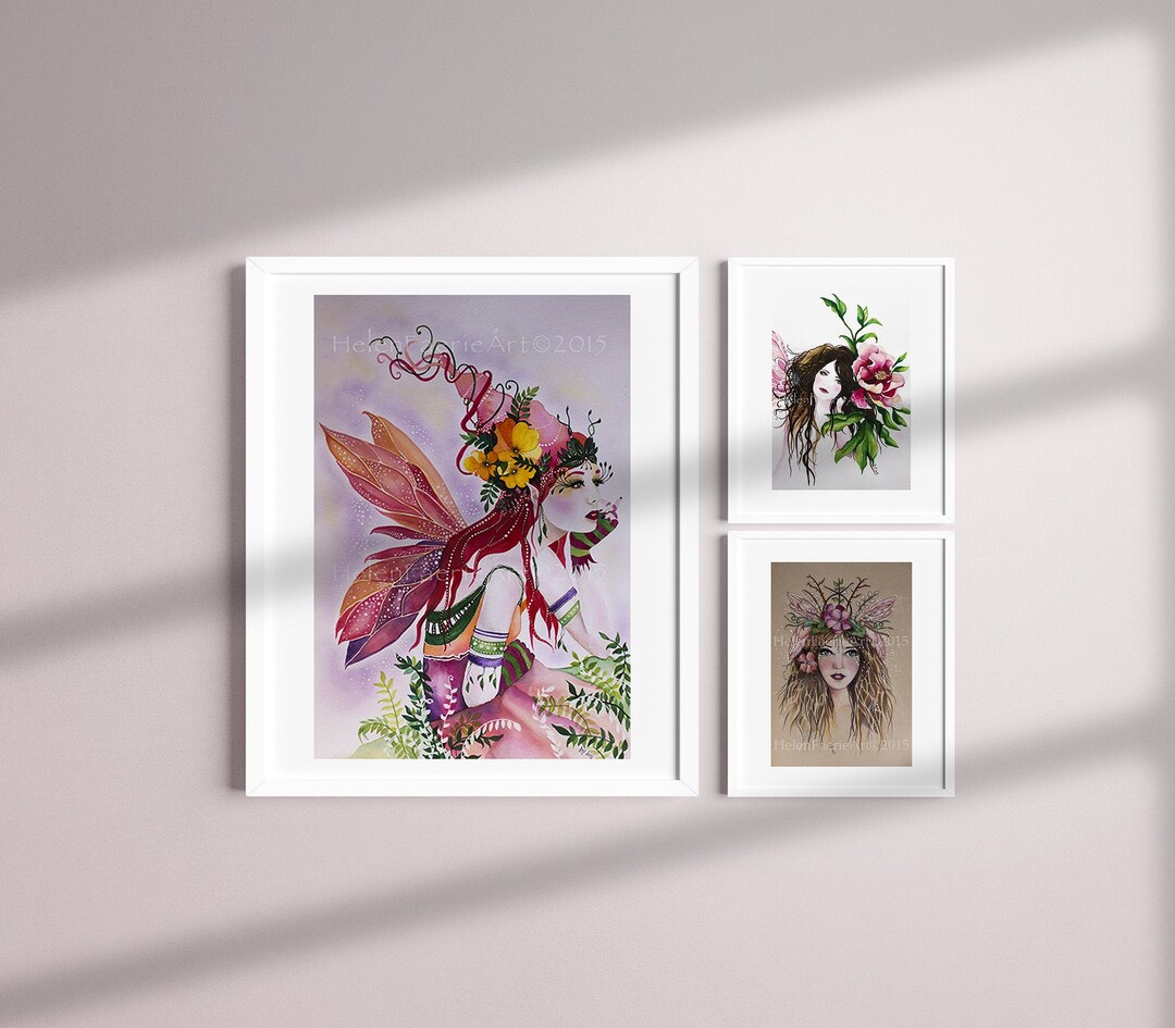 Flower Fairy Art Print - Pink Peony Flowers - Spring May Queen ...