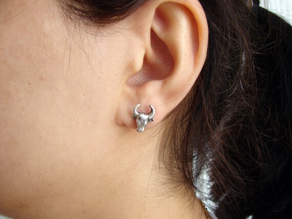 Taurus earrings silver store