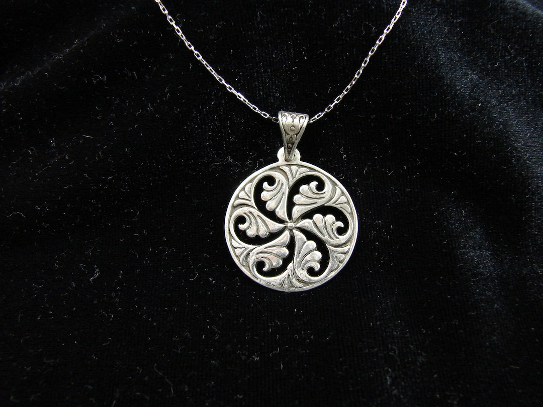 Pendant Wheel of Eternity Sterling Silver 925, Armenian Symbol, Silver ...