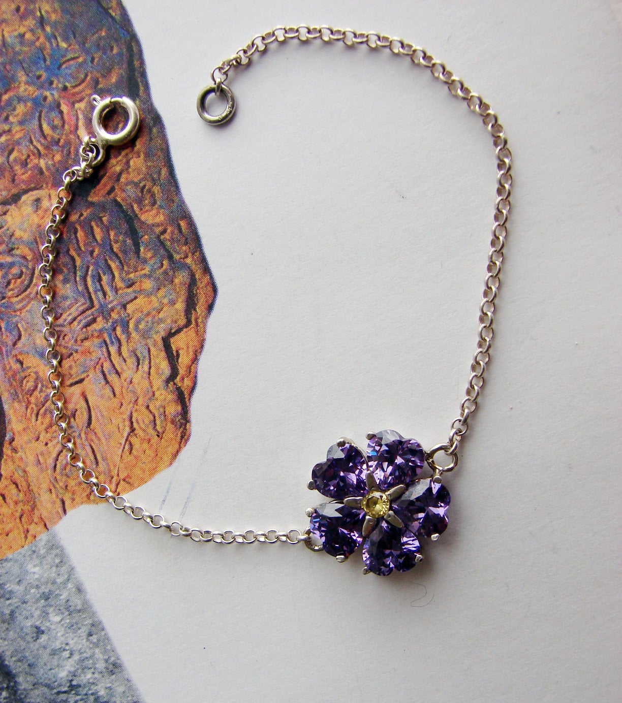 Forget me Not Flower Bracelet Sterling Silver 925 Armenian | Etsy