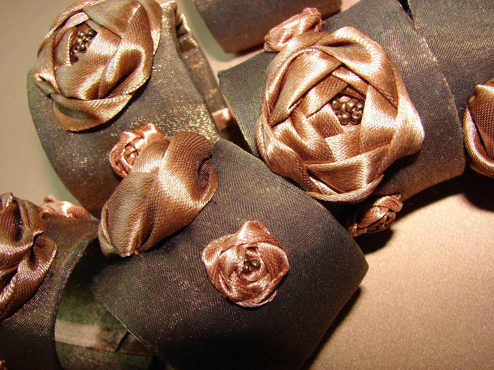 Handmade Napkin Rings Set of 6 in Brown Color with Silk ribbon | Etsy