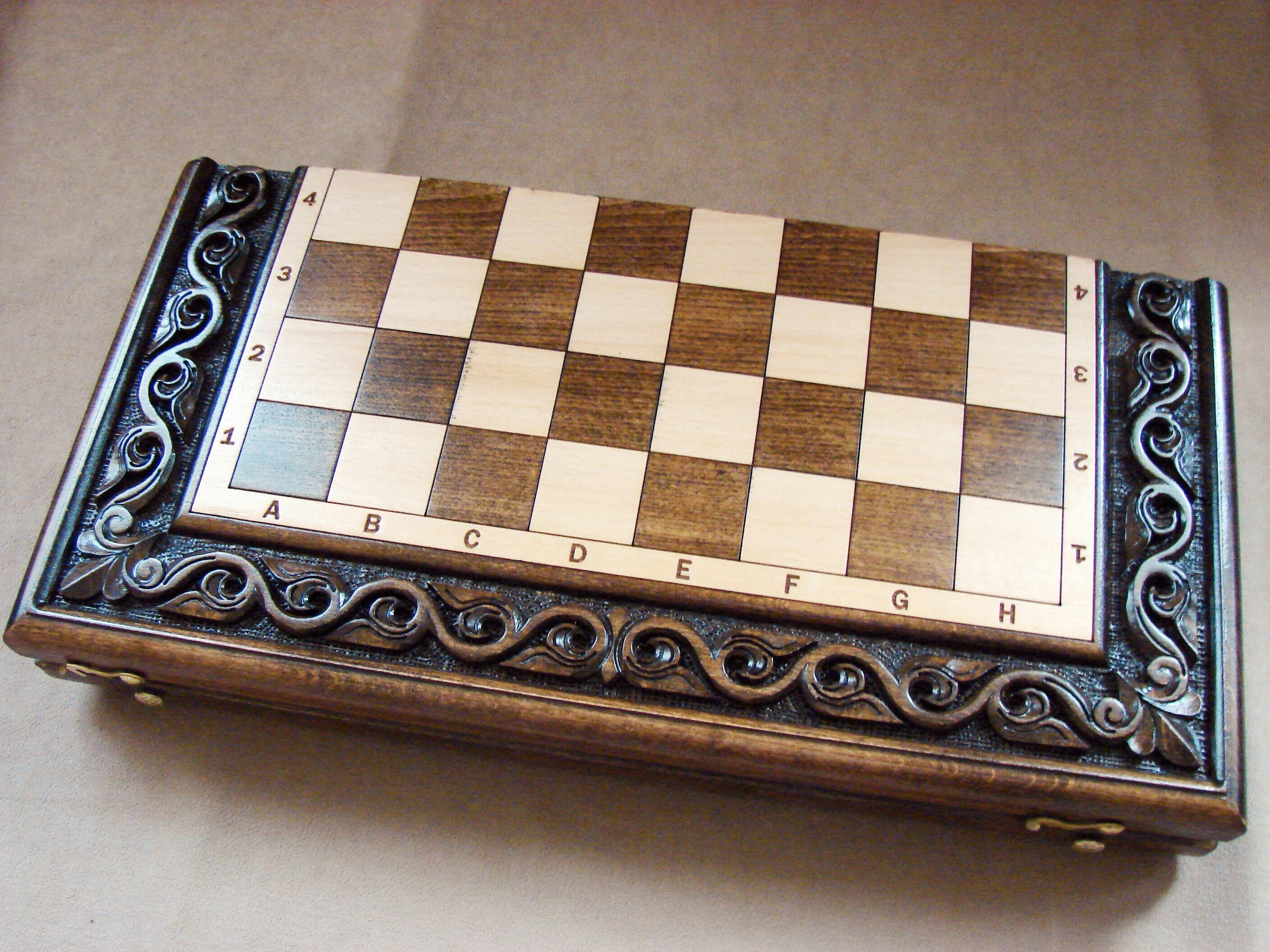 Large Wooden Chess Set Board 3 in 1 Handmade Wooden Chess | Etsy