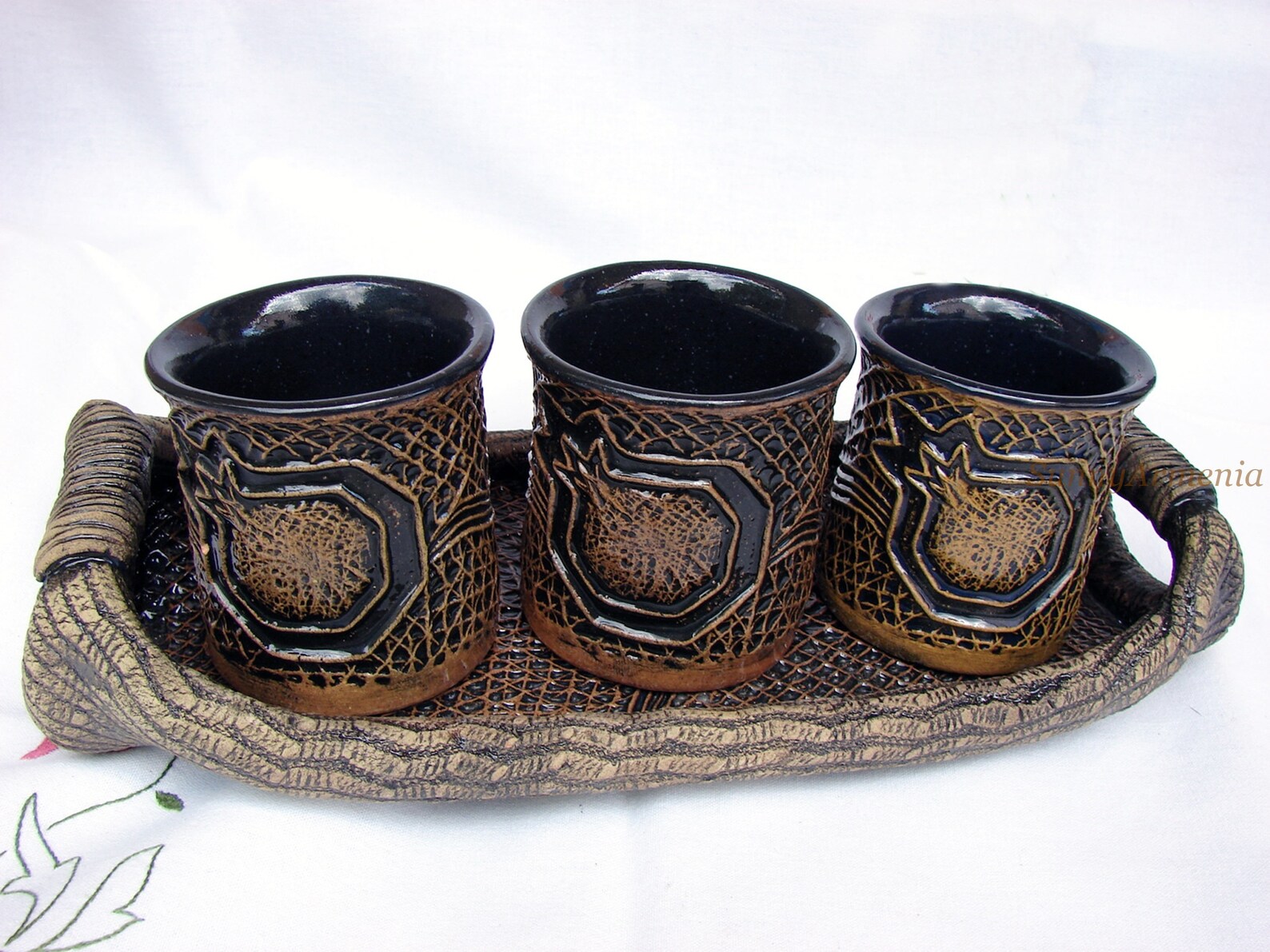 Ceramic Coffee Mugs Set With Serving Tray Espresso or Arabic | Etsy