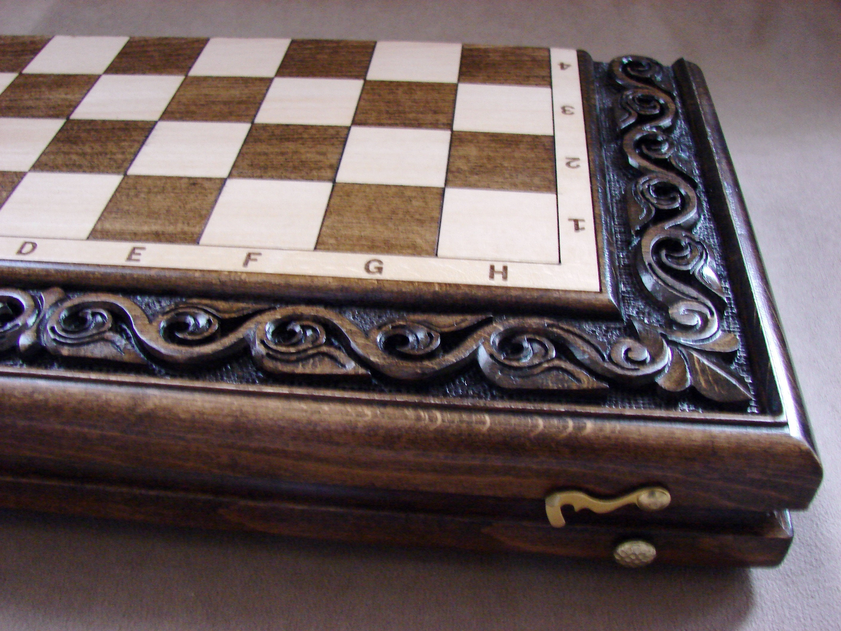 Large Wooden Chess Set Board 3 in 1 Handmade Wooden Chess | Etsy