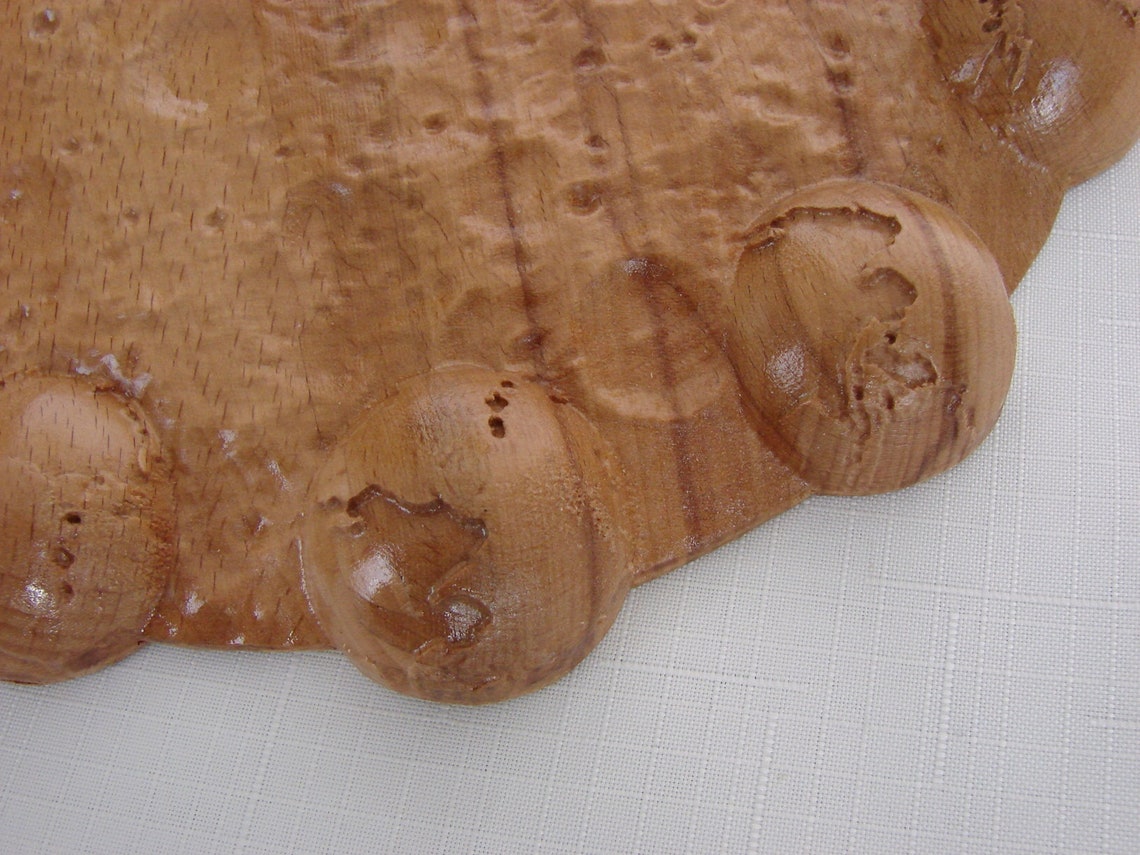 Wall Wooden Clock Hand Carved Moon With Earth Phases Round - Etsy