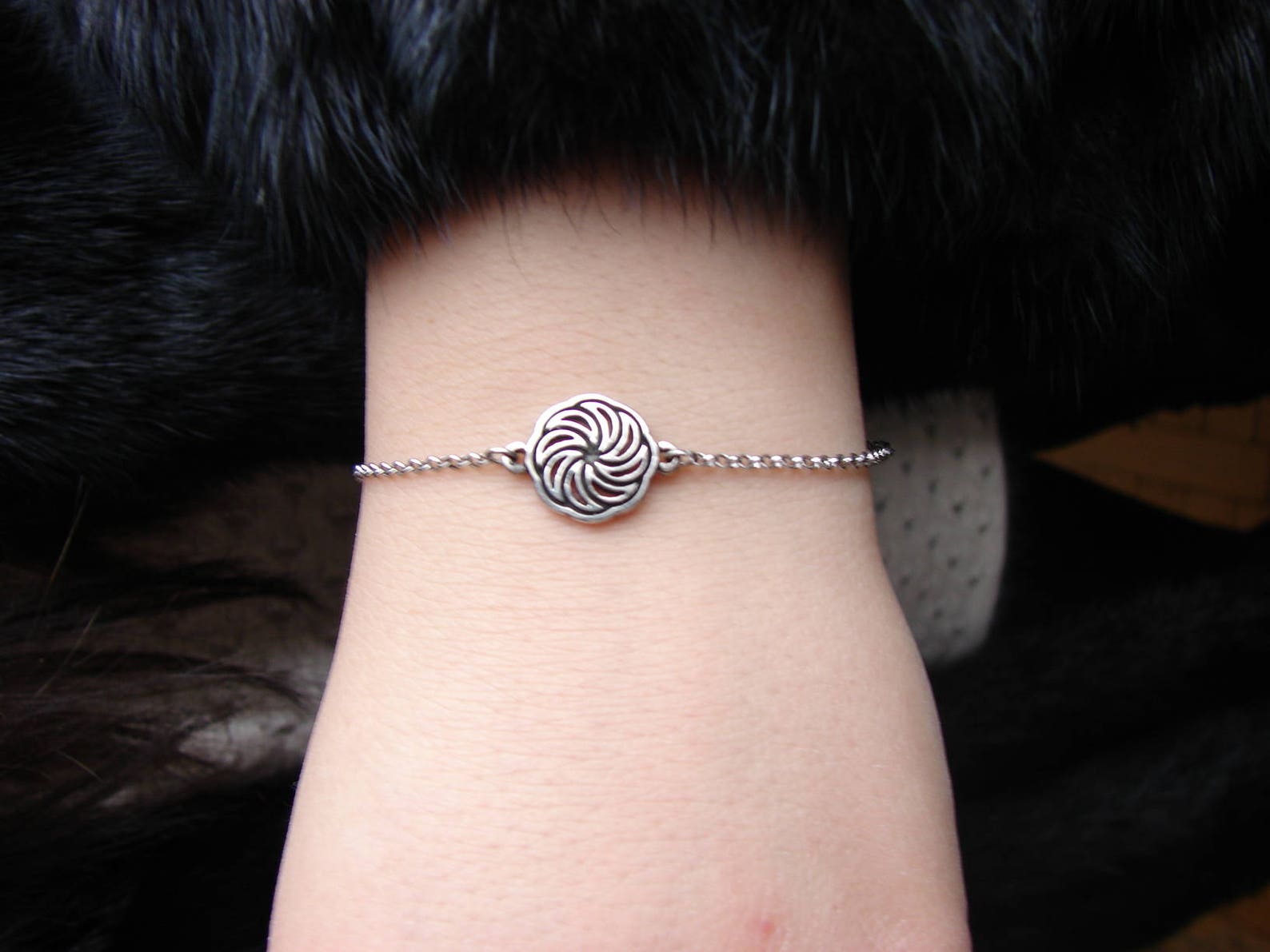 Bracelet Wheel of Eternity Charm Sterling Silver 925 Thin | Etsy