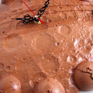 Wall Wooden Clock Hand Carved Moon With Earth Phases Round - Etsy