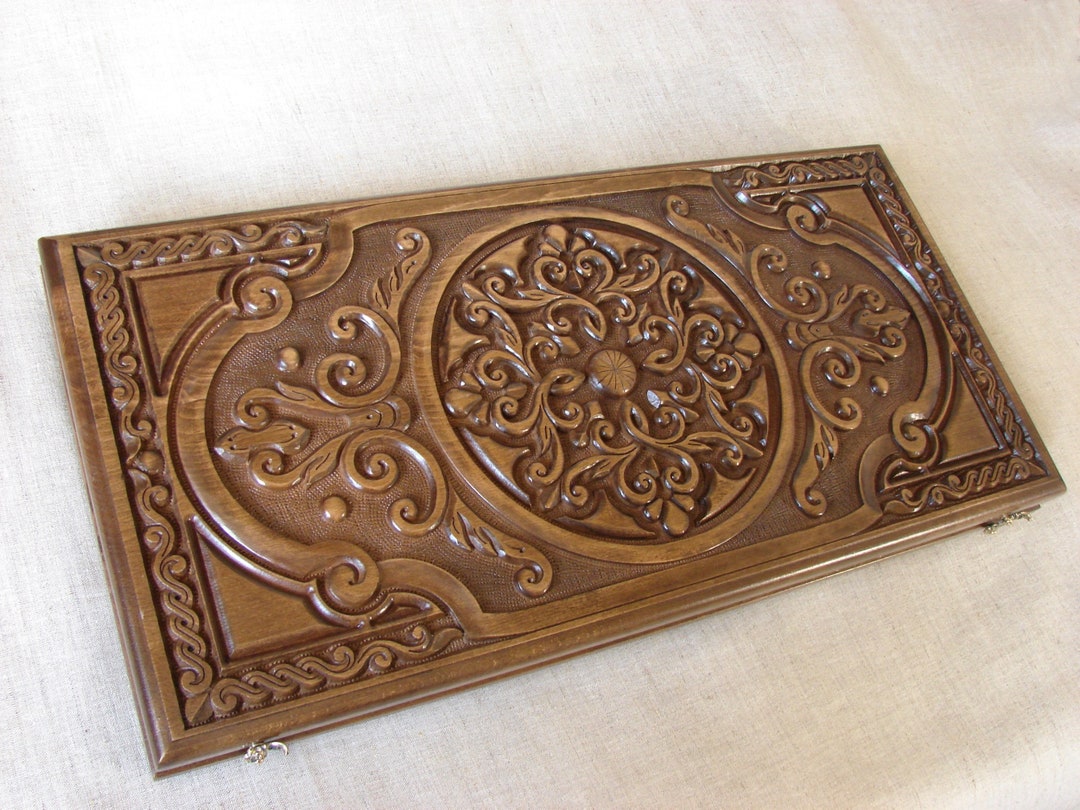 Handmade Backgammon Board, Natural Wood, Handmade Armenian Nardi Nardy ...