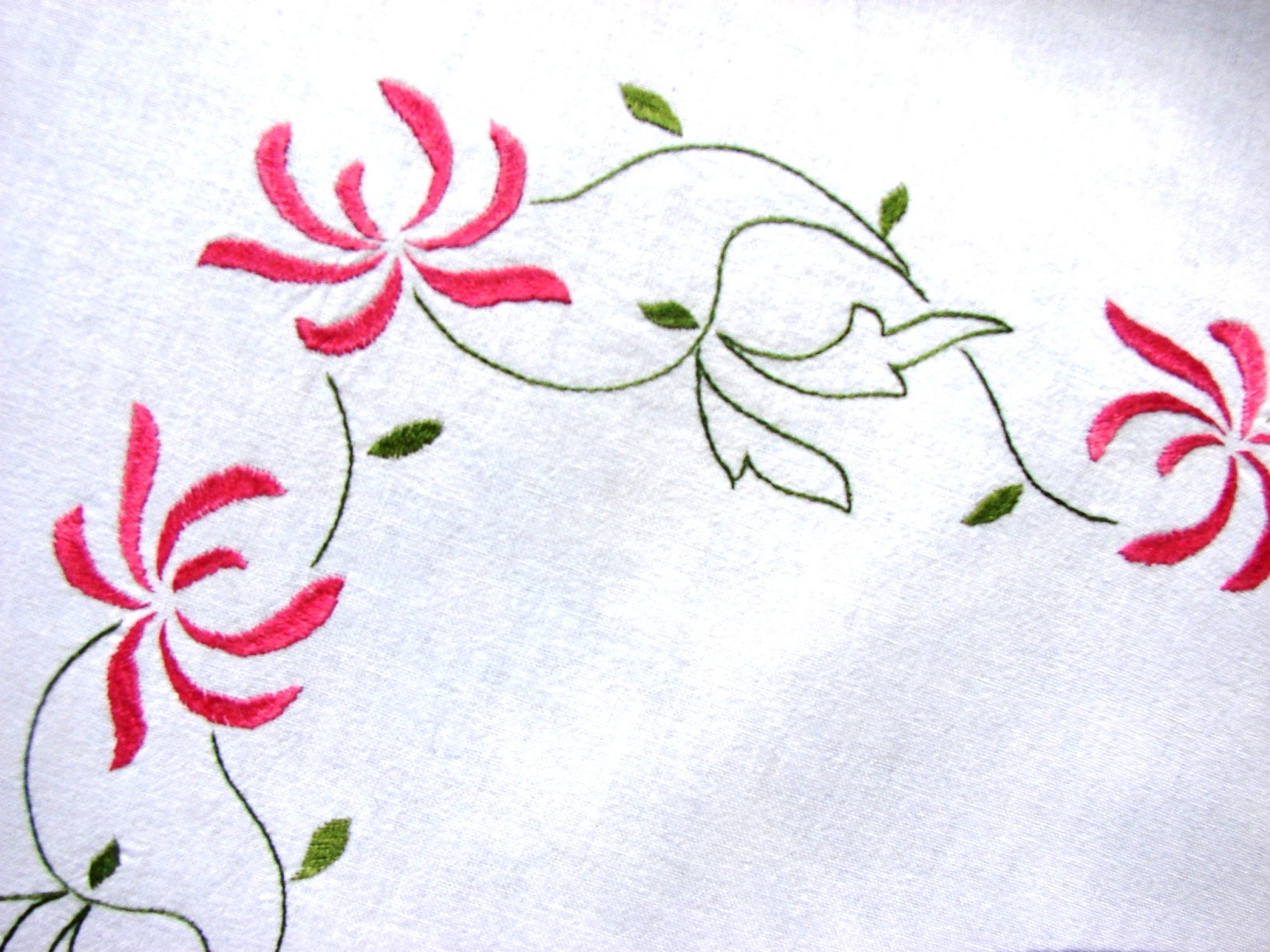 Handmade Embroidered Tablecloth White Cotton With Delicate - Etsy