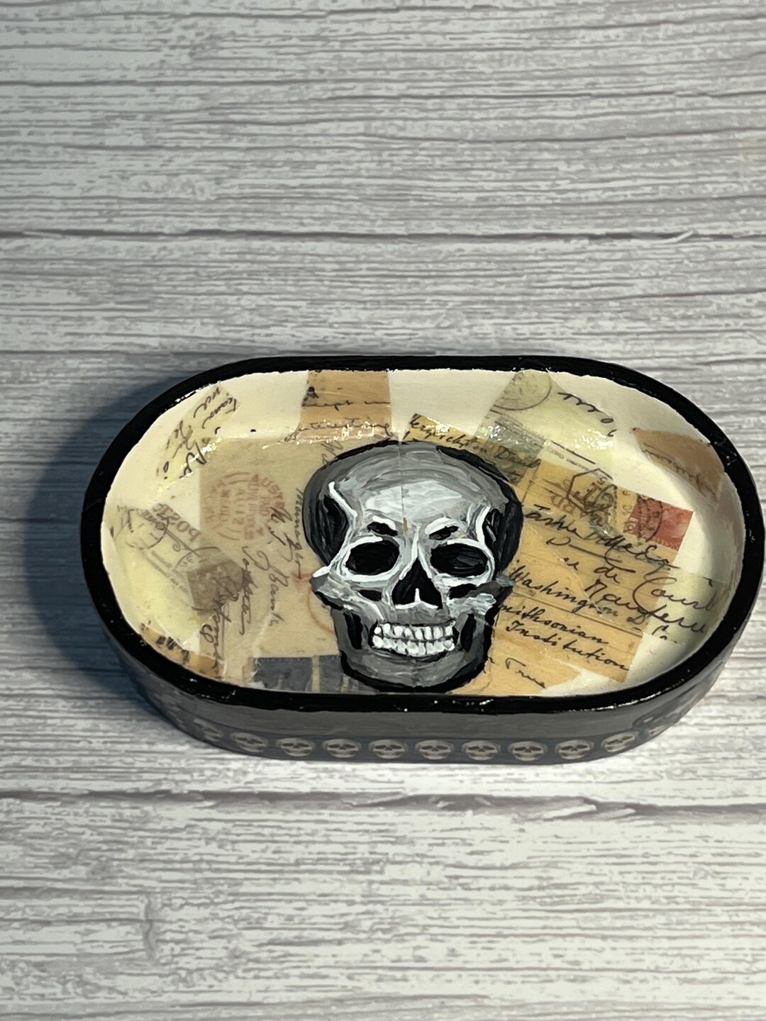 Hand Painted Ceramic Skull Tray, Small Tray, Halloween Decor, Skull ...