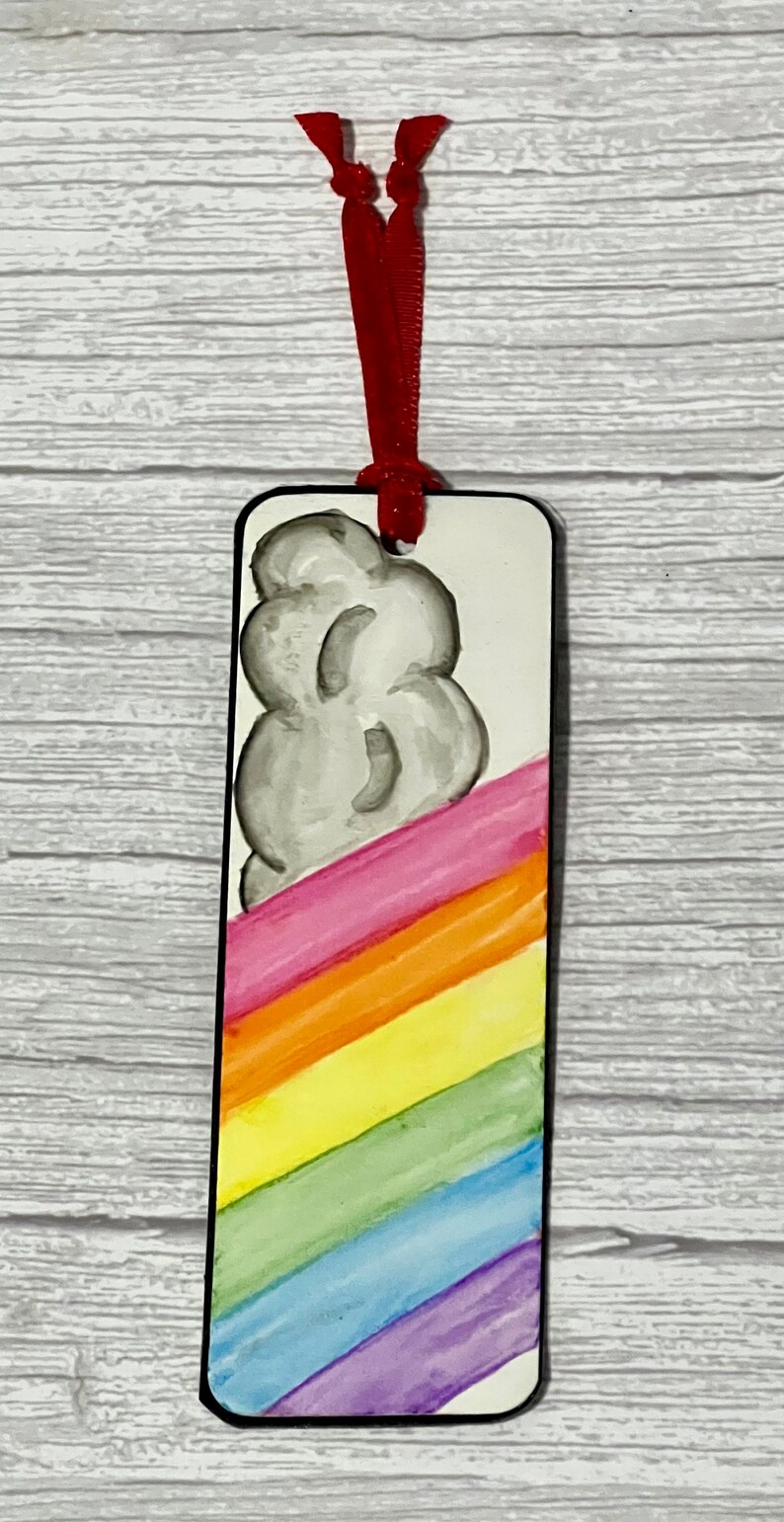 School Themed Watercolor Bookmarks, Hand Painted Bookmarks, Pencil ...