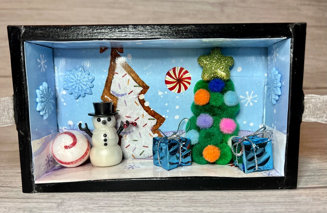 Winter Wonderland Matchbox Scene, Miniature Scene, Holiday, Snow ...