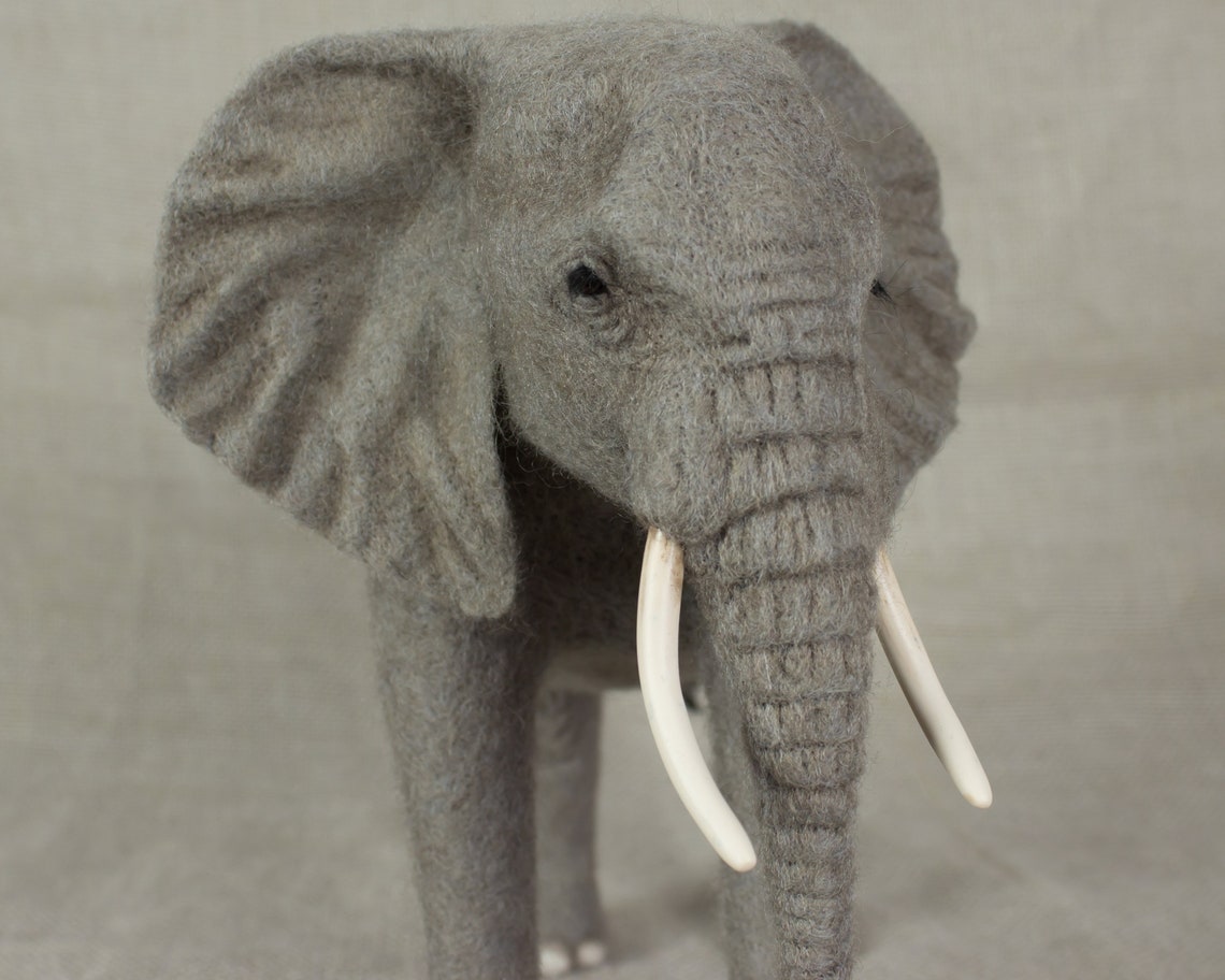 Made to Order Needle Felted African Elephant: Custom Needle - Etsy