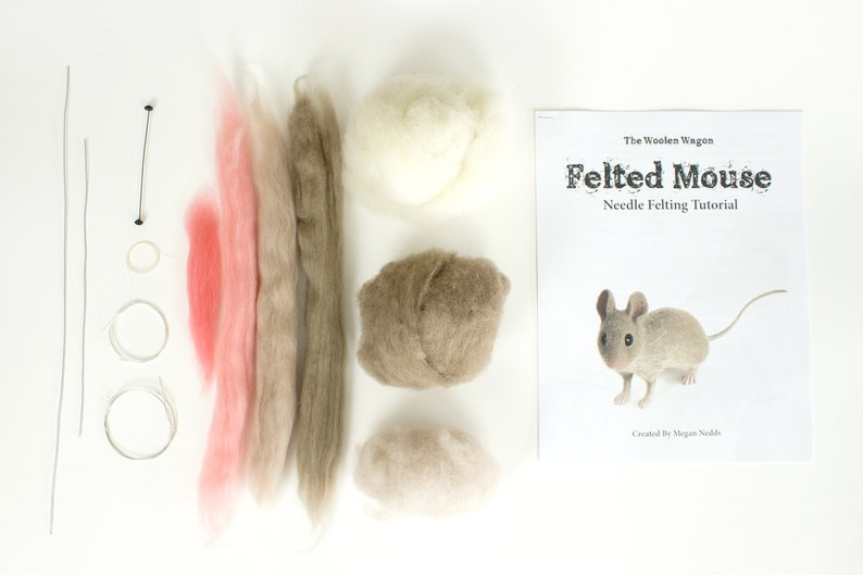 Needle Felted Mouse Kit and Tutorial - Etsy Needle Felted Mouse Kit and Tutorial - Etsy