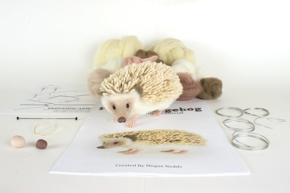 Needle Felted Hedgehog Kit and Tutorial - Etsy