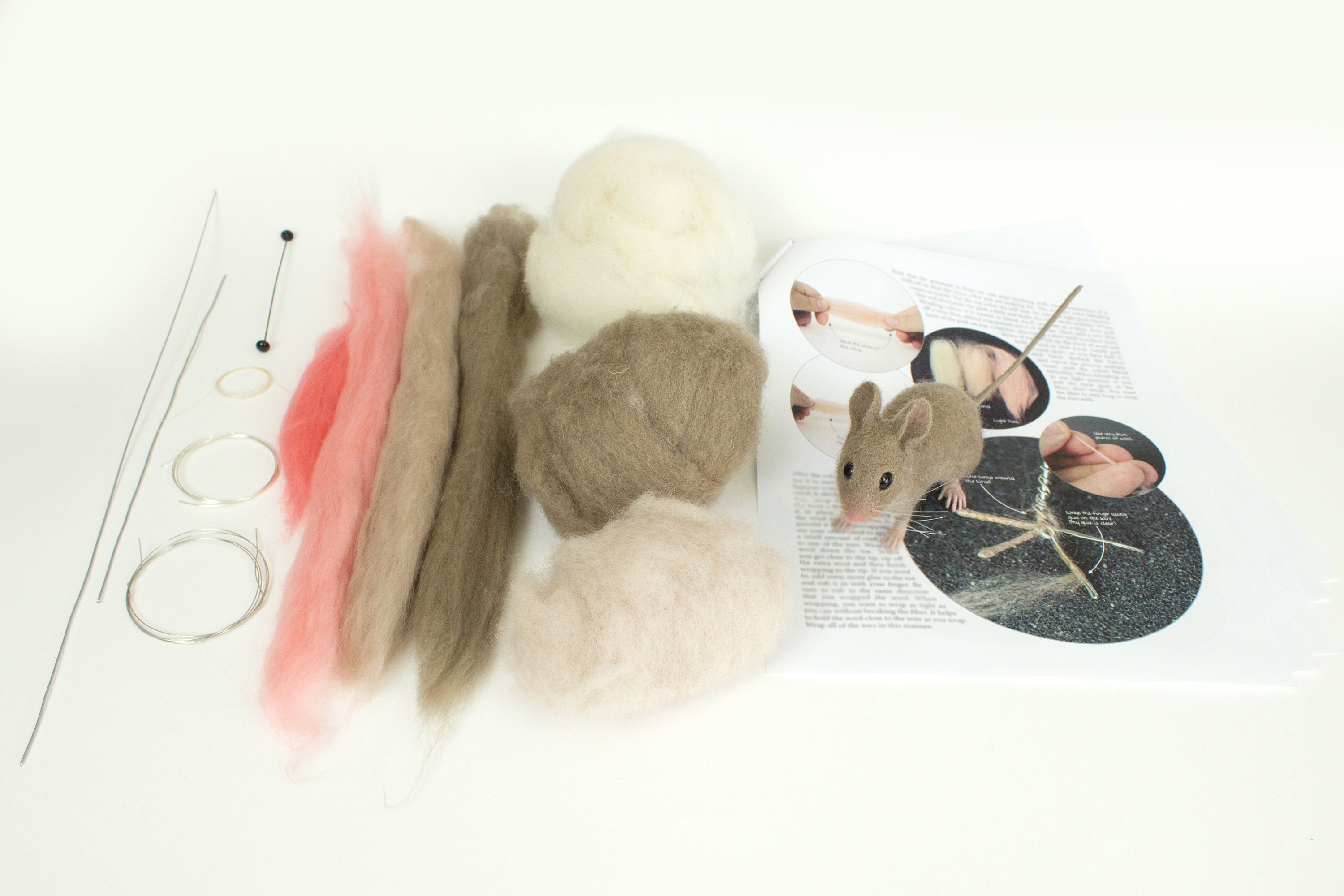 Needle Felted Mouse Kit and Tutorial - Etsy