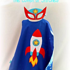 Rocket Astronaut Superhero Cape and Mask Set - Etsy UK