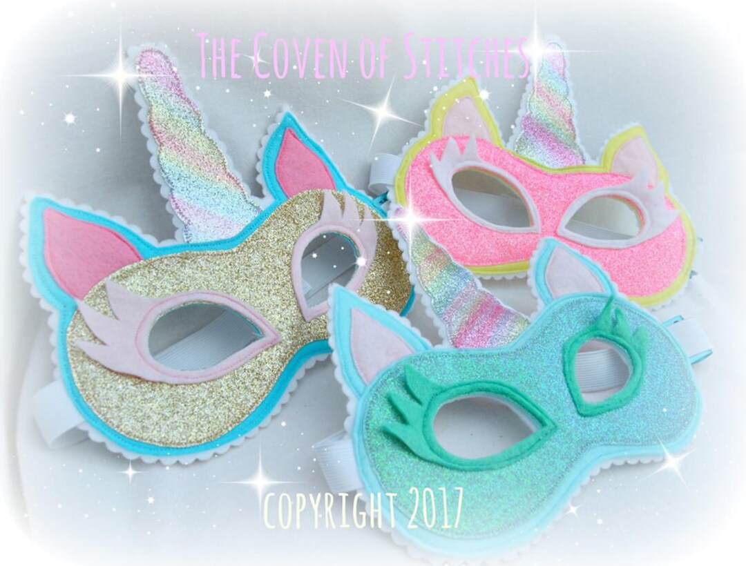 Sparkle Rainbow Unicorn Mask - Etsy