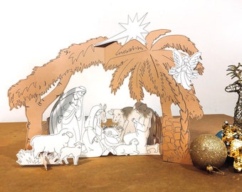Wood Nativity Set 2d - Etsy