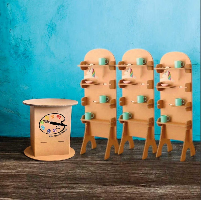 Sleek Round Cardboard Display Table With Branded Front -gift Wrapping ...