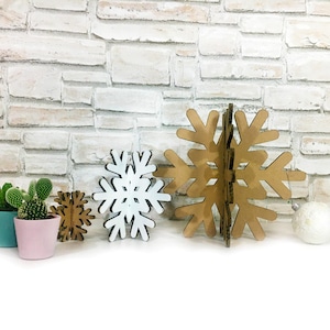 Cardboard Snowflake decoration set of 6 for winter decor for | Etsy