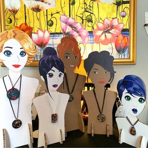 Cardboard Display Busts – Jewelry Mannequin Set | 2-3 Pieces by Size or ...