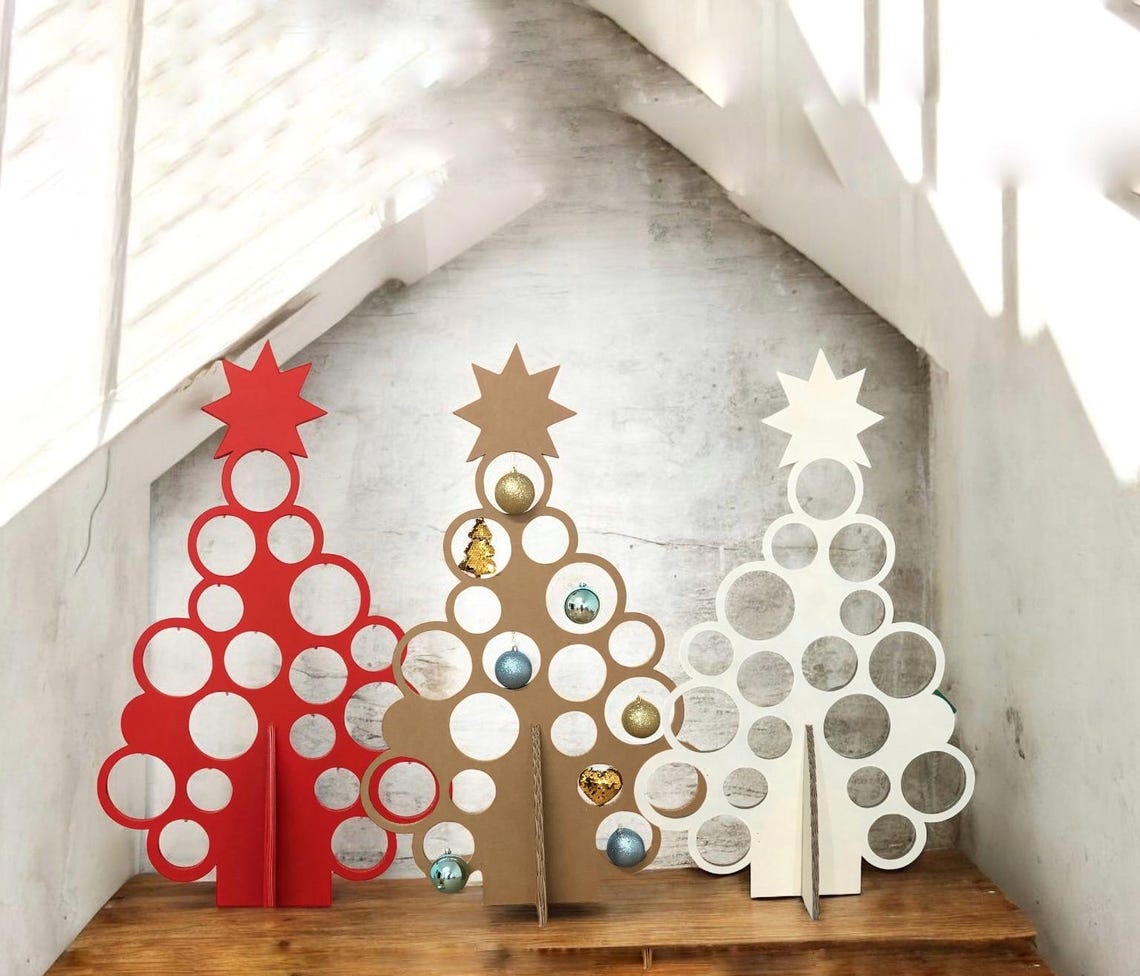 40" Ornament Display Tree Stand, Cardboard Christmas Tree, Christmas ...