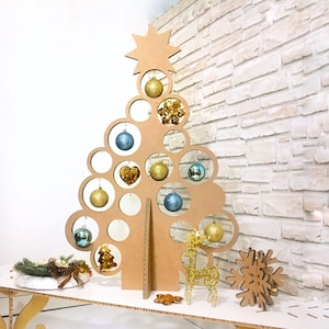 40" Ornament Display Tree Stand, Cardboard Christmas Tree, Christmas ...