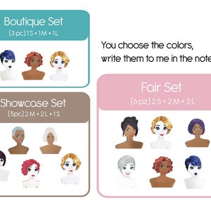 Cardboard Display Busts – Jewelry Mannequin Set | 2-3 Pieces by Size or ...