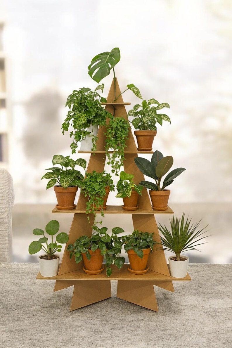 Triangular Cardboard Display Stand With Shelves, Christmas Tree Shape ...