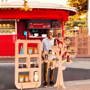 Coffee Tree Cardboard Display Stand With Shelves – Eco Friendly Trade ...