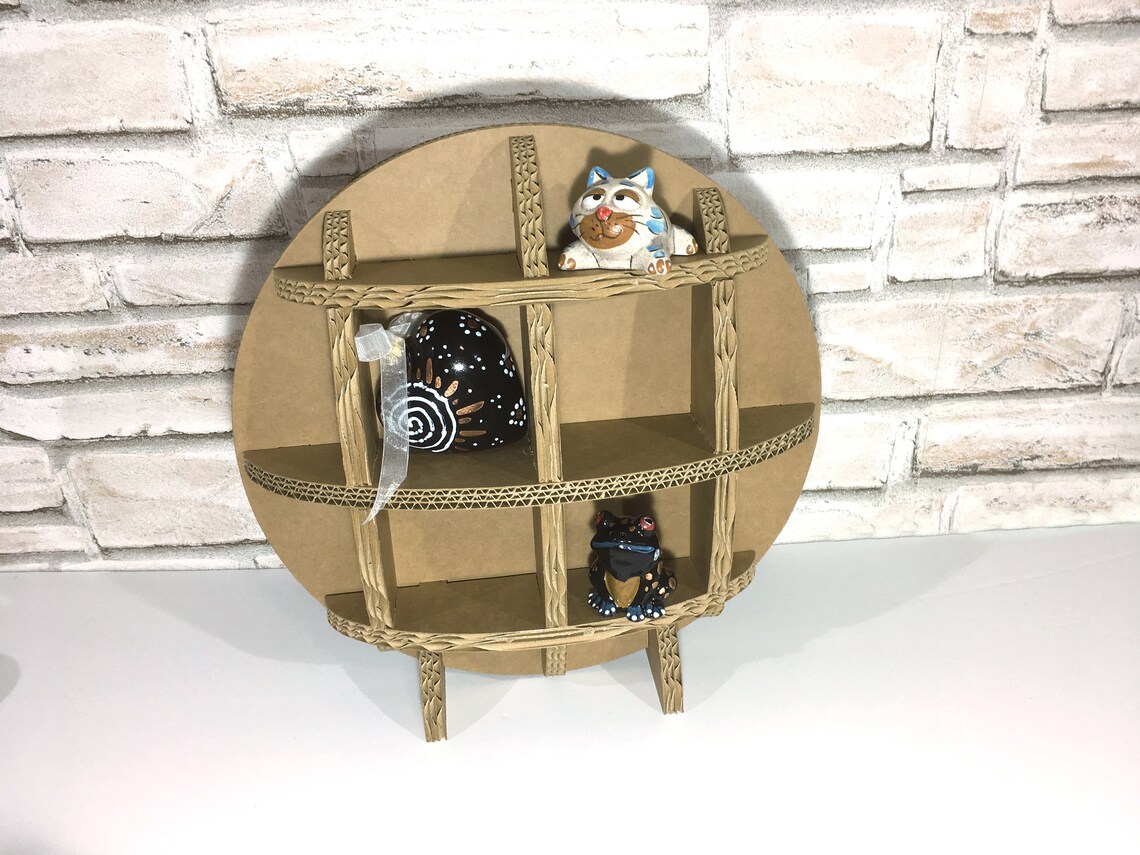 Moon shelf tabletop Cardboard display risers geometric | Etsy